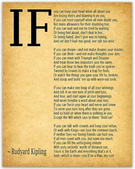 Wallbuddy If Poem Art Print If Poem By Rudyard Kipling Desertcart India