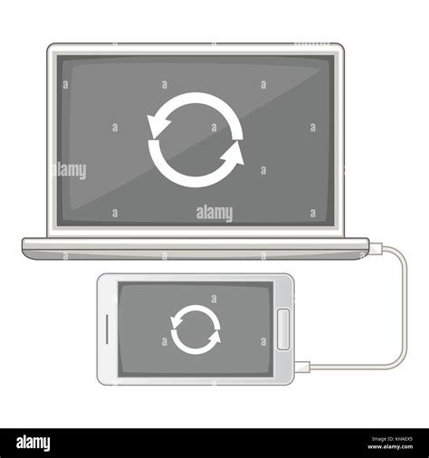Devices Synchronization Icon Cartoon Style Stock Vector Image And Art Alamy