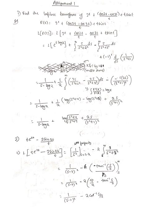 SOLUTION Maths Solutions Of Laplace Transforms Studypool