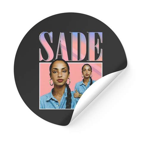 A Sticker With The Words Sade On It And An Image Of Two Women