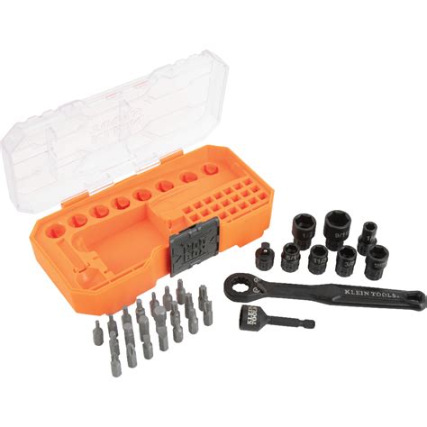 Knect™ 14 Inch Drive Impact Rated Pass Through Socket Set 32 Piece 65300 Klein Tools Knect™ 14 Inch Drive Impact Rated Pass Through Socket Set 32 Piece 65300 Klein Tools