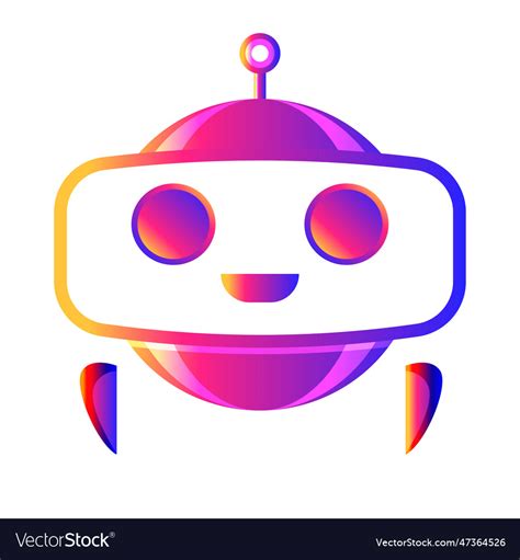 Chat Bot Robot Colorful Style Isolated Royalty Free Vector