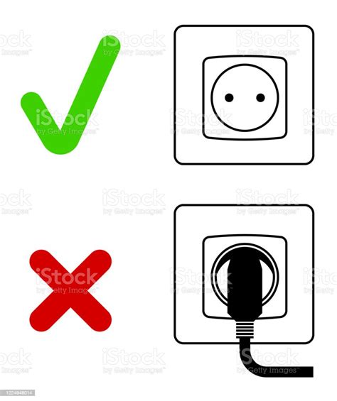 플러그가 있는 전기 소켓 전기 기기는 무인 상태로 방치되었습니다 에너지를 절약하고 자연을 돌보습니다 흰색의 격리 벡터 0명에 대한 스톡 벡터 아트 및 기타 이미지 Istock