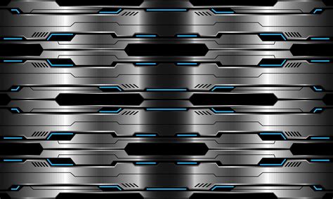 Abstract Vector Technology Futuristic Metallic Cyber Blue Light Power Black Geometric Design