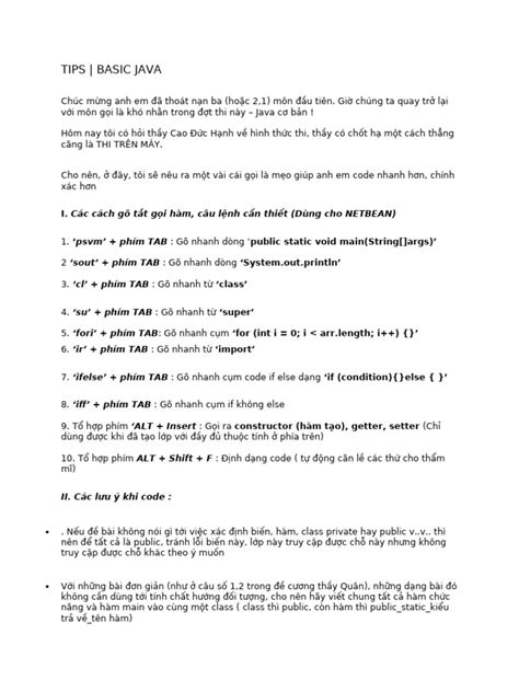 Tips Java Co Ban Pdf