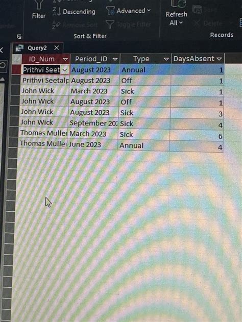 counting total for a particular month and type r msaccess