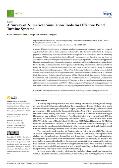 Pdf A Survey Of Numerical Simulation Tools For Offshore Wind Turbine