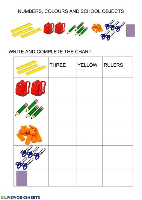 School Ojects Free Interactive Worksheets 141349