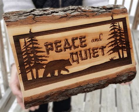 Custom Any Design Rustic Live Edge Wood Sign Engraved On Solid Cherry Slab Adk Dream Creations