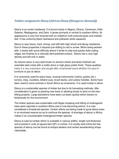 Timber Assignment Pdf