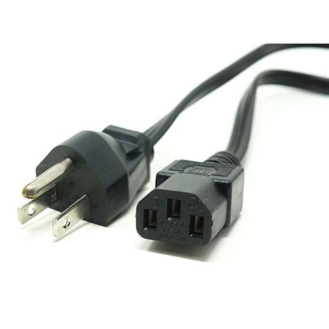 Fvc Iec Power Cord Flat Black Ft Ac Cord Plug To Iec Female Spt Spt Awg