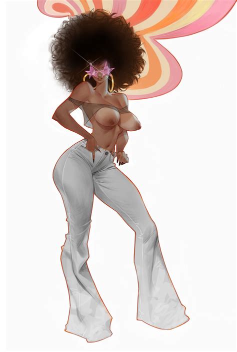 Rule 34 1girls Afro Breasts Brown Nipples Dark Skinned Female Dark Skin Earrings Glasses