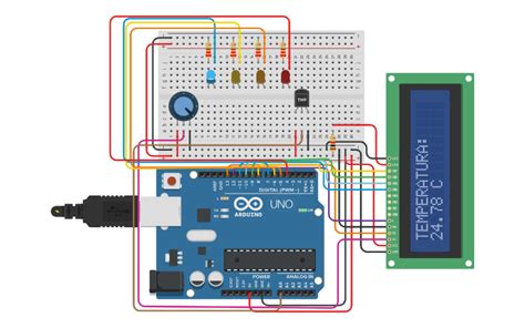 Circuit Design Sensor De Temperatura Lcd 4 Leds 11 09 24 Tinkercad
