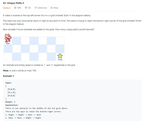 Leetcode Unique Paths 2