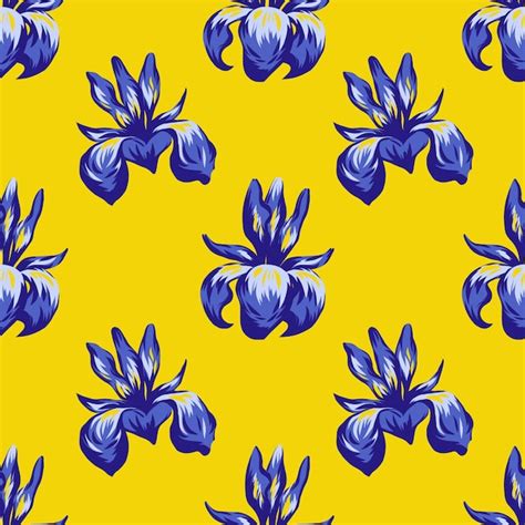 Premium Vector Iris Flowers Seamless Pattern Royal Botanical Textile Print Premium Vector Iris Flowers Seamless Pattern Royal Botanical Textile Print