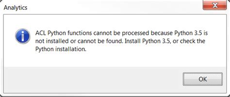 Attempting To Run A Python Function In Acl Results In An Error That It