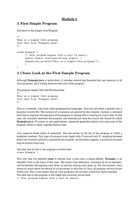 Module 1 Overview Of Java Lecture Notes Module 1 A First Simple