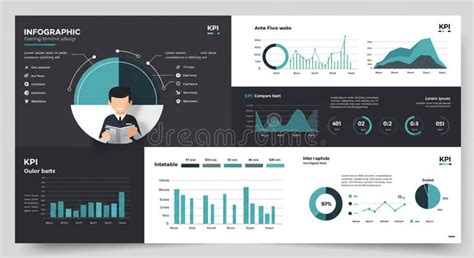 Infographic With Multiple Charts And Graphs Focused On Kpi Analysis