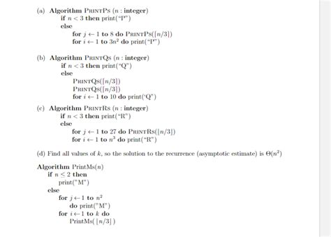 Solved Give The Asymptomatic Value Using The O Notation For