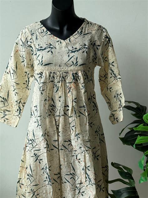 L Size Printed A Line Kurti Vika Boutique