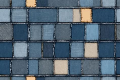 Premium Photo Seamless Denim Patchwork Pattern On Textures Background