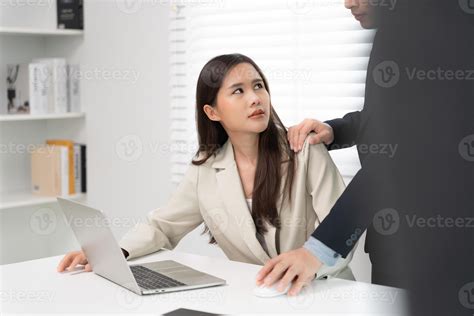 Businessman Sexually Harassed A Female Colleague By Touch Her Shoulder