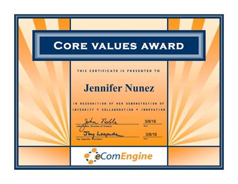 Core Values Award Jennifer Nunez Signed 1 Pdf