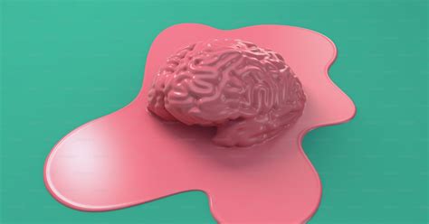 녹색 배경에 액체 웅덩이로 녹아드는 인간 뇌의 양식화된 개념 3d 렌더링 사진 Unsplash의 인간의 두뇌 이미지