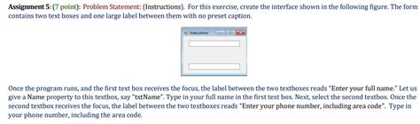 Solved Assignment 5 7 Point Problem Statement