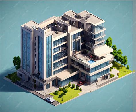 Premium Photo Isometric 3d View Of Building