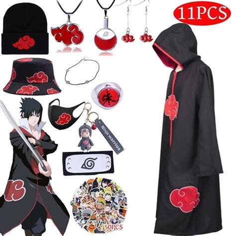 Buy 11pieces Naruto Akatsuki Cosplay Costume Cloak Kit Online At Lowest