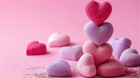 발렌타인 데이를 위한 분홍색 배경의 사랑스러운 거품 하트 더미 핑크 하트 종이 심장 핑크 러브 배경 일러스트 및 사진 무료 다운로드 Pngtree
