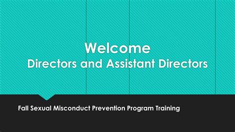 Ppt Welcome Directors And Assistant Directors Powerpoint Presentation