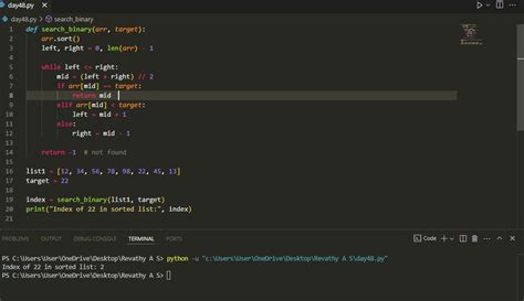 Python 100daysofcode Binarysearch Algorithms Codenewbie Revathy A S