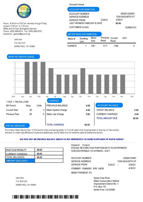 Understanding Your Water Bill Santa Ynez River Water Conservation