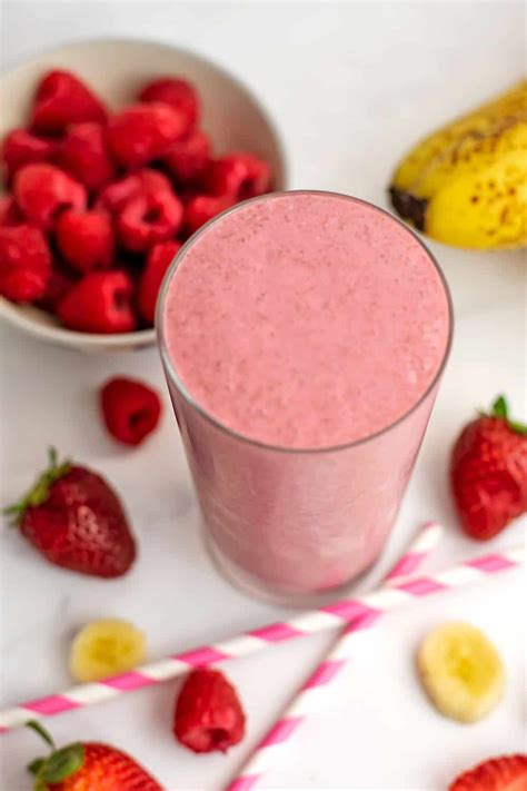 Strawberry Banana Raspberry Smoothie Bites Of Wellness
