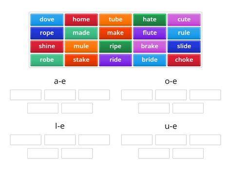 VCE Word Sort Group Sort