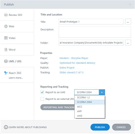 How To Select Scorm 2004 3rd Or 4th Edition To Publish Articulate Community
