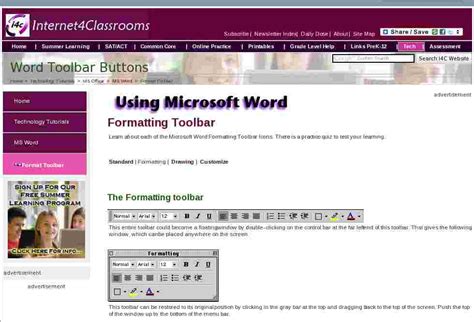 Tutorial Using Microsoft Word Toolbar Buttons Formatting
