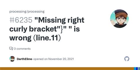 Missing Right Curly Bracket Is Wrong Line11 · Issue 6235