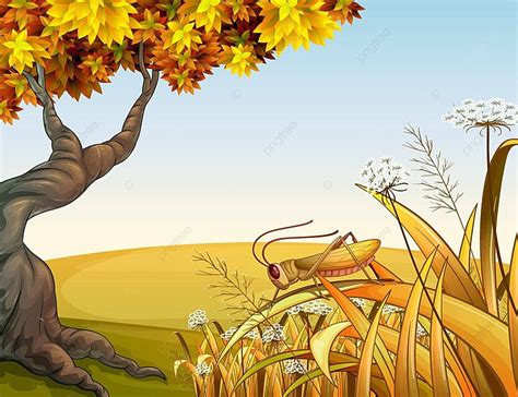 A Grasshopper Grasshopper Landscape Tree Vector Grasshopper Landscape