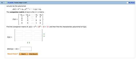 Solved Let Px Be The Polynomial Px Xn An 1xn 1