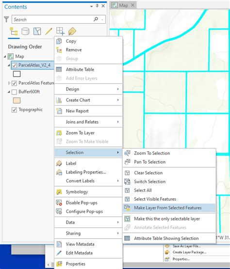 how to make a new layer from selected features wit esri community