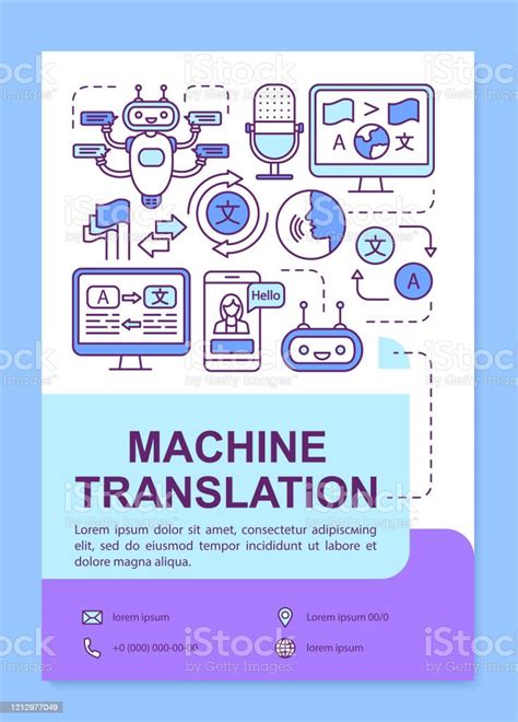 기계 번역 브로셔 템플릿 레이아웃 자동 해석 전단지 소책자 선형 그림이있는 전단지 인쇄 디자인 잡지 보고서 광고 포스터에 대한 벡터 페이지 레이아웃 0명에 대한 스톡 벡터