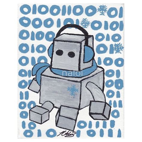 Let It Snow Binary Robot Sticker For Sale By Naloi