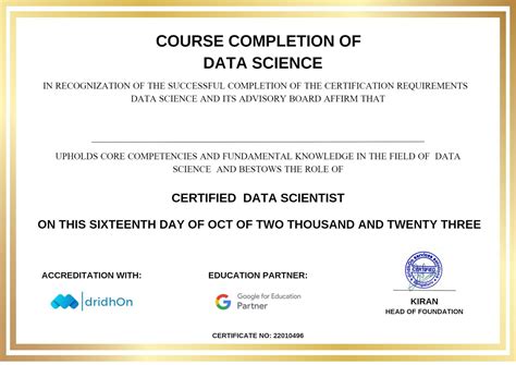 Data Science Course Dridhon
