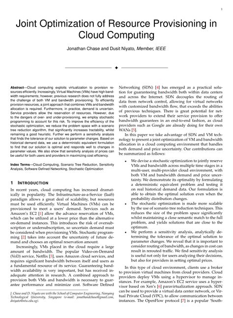 pdf joint optimization of resource provisioning in cloud computing