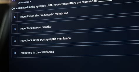Solved Unanswered •once Released In The Synaptic Cleft