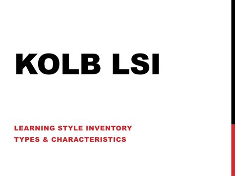 Ppt Kolb Lsi Powerpoint Presentation Free Download Id 4825735
