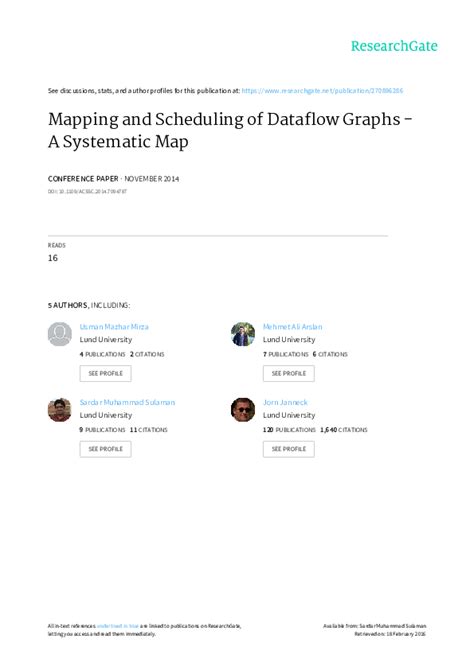 Pdf Mapping And Scheduling Of Dataflow Graphs A Systematic Map